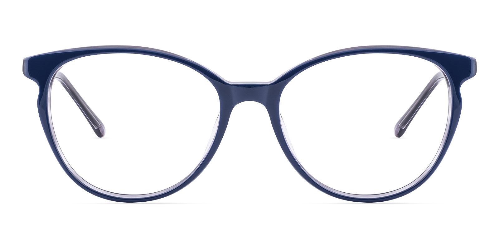 Lucit - Round Blue Eyeglasses Frame | ABBE Glasses